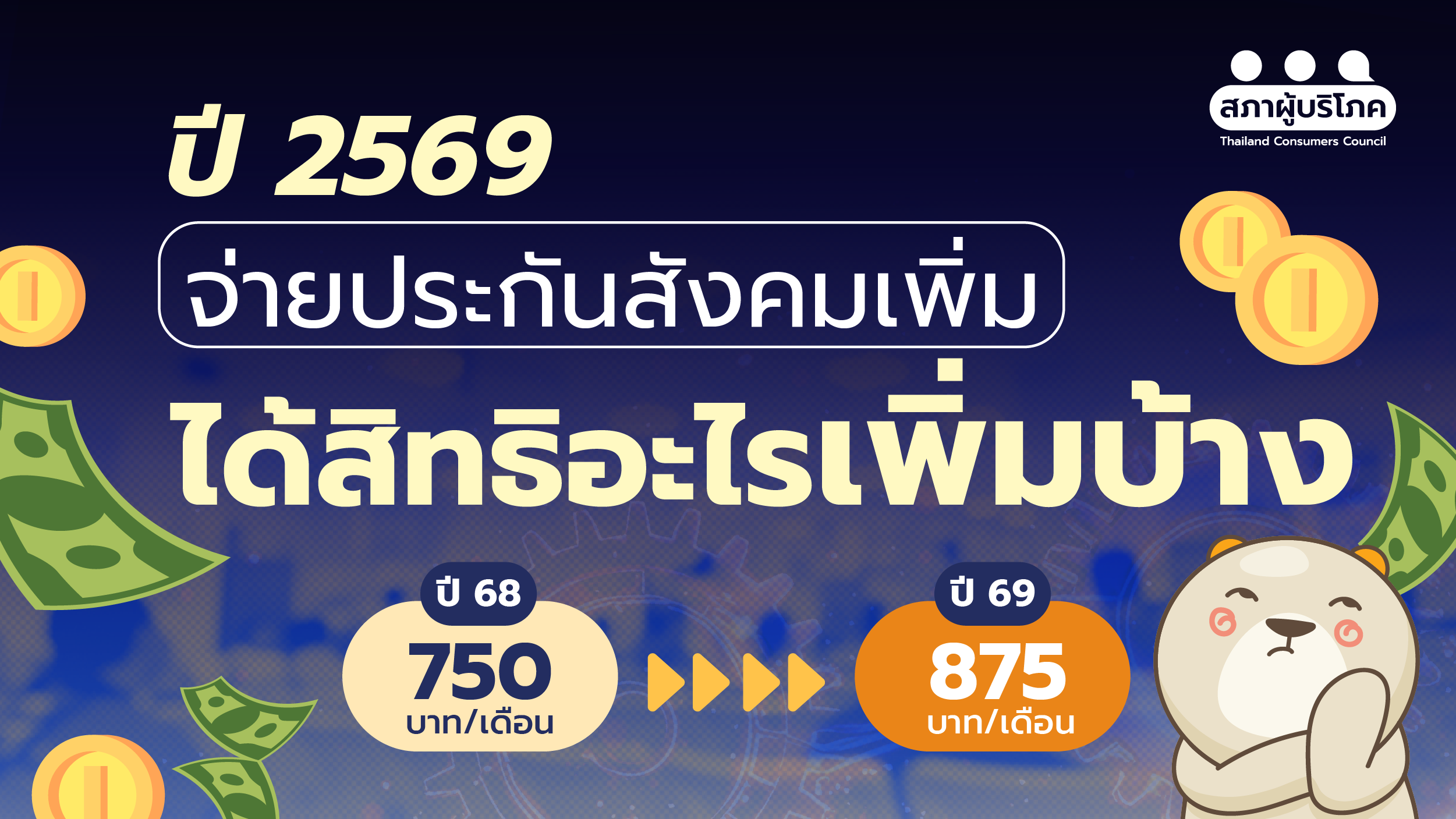 ปี 2569 จ่ายประกันสังคมเพิ่ม ได้สิทธิอะไรเพิ่มบ้าง - สภาองค์กรของผู้บริโภค